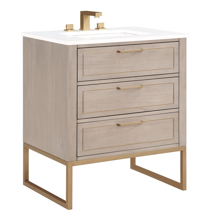 Bemma Markham 30'' Free-standing Single Bathroom Vanity with Quartz Vanity Top | Wayfair
